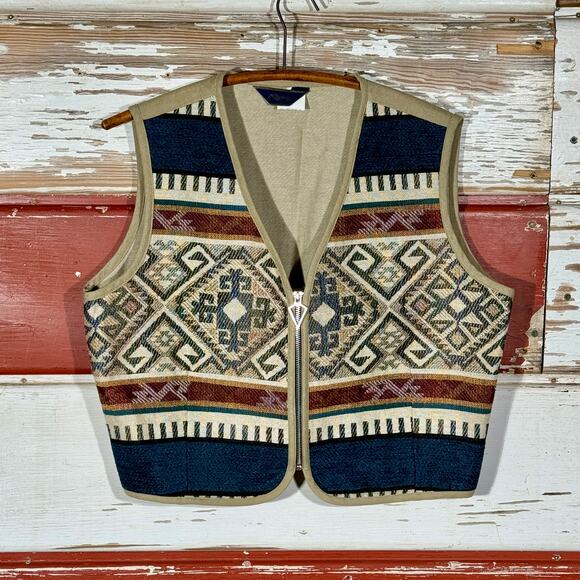 Roper | Jackets & Coats | Vintage Roper Aztec Tapestry Western Vest ...